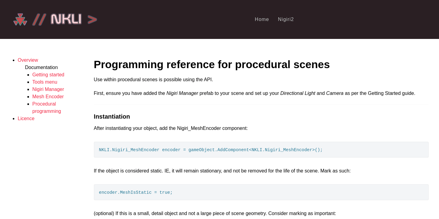 Nigiri: Programming Reference | NKLI